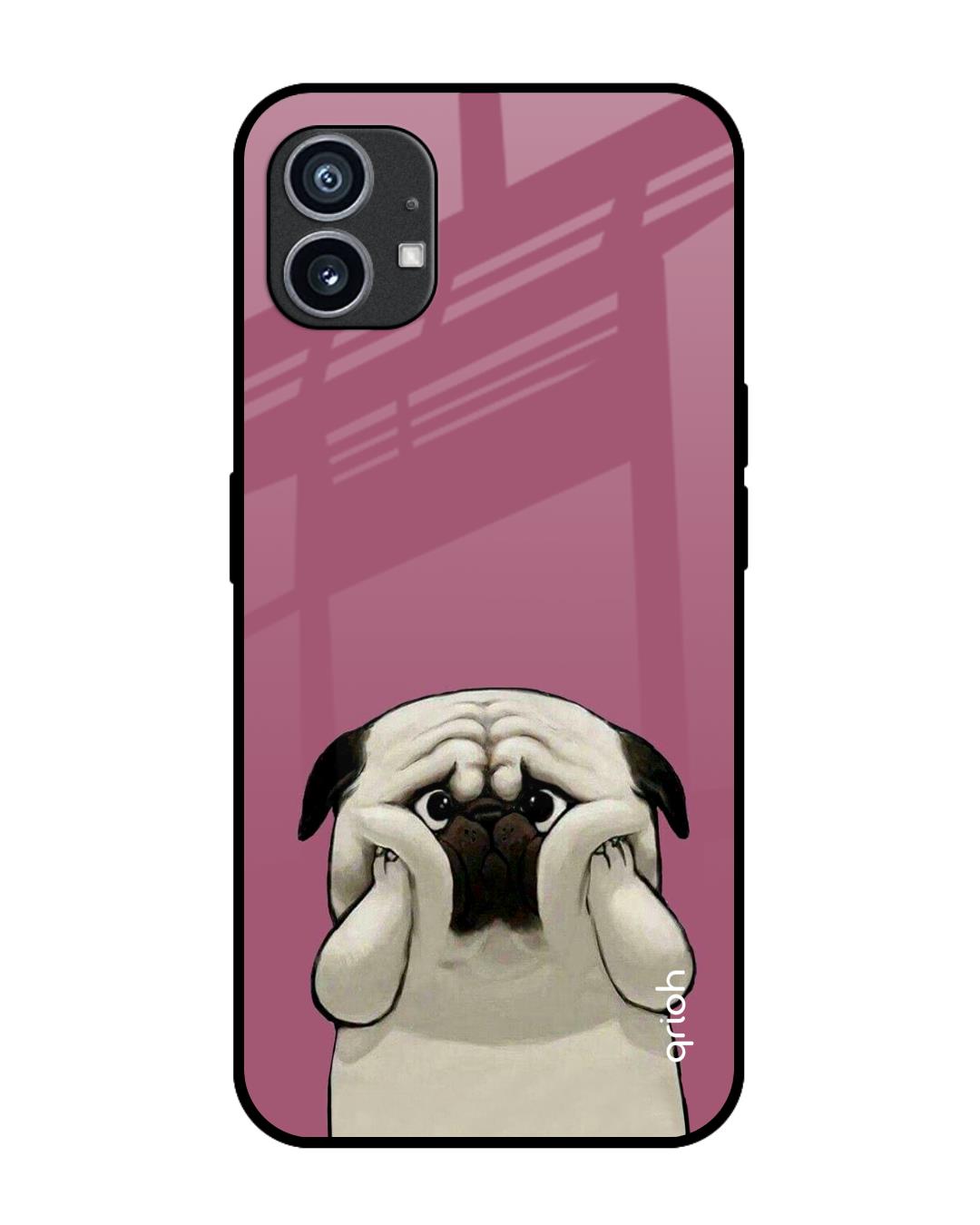 Buy Funny Pug Face Printed Premium Glass Case for Nothing Phone (1 ...