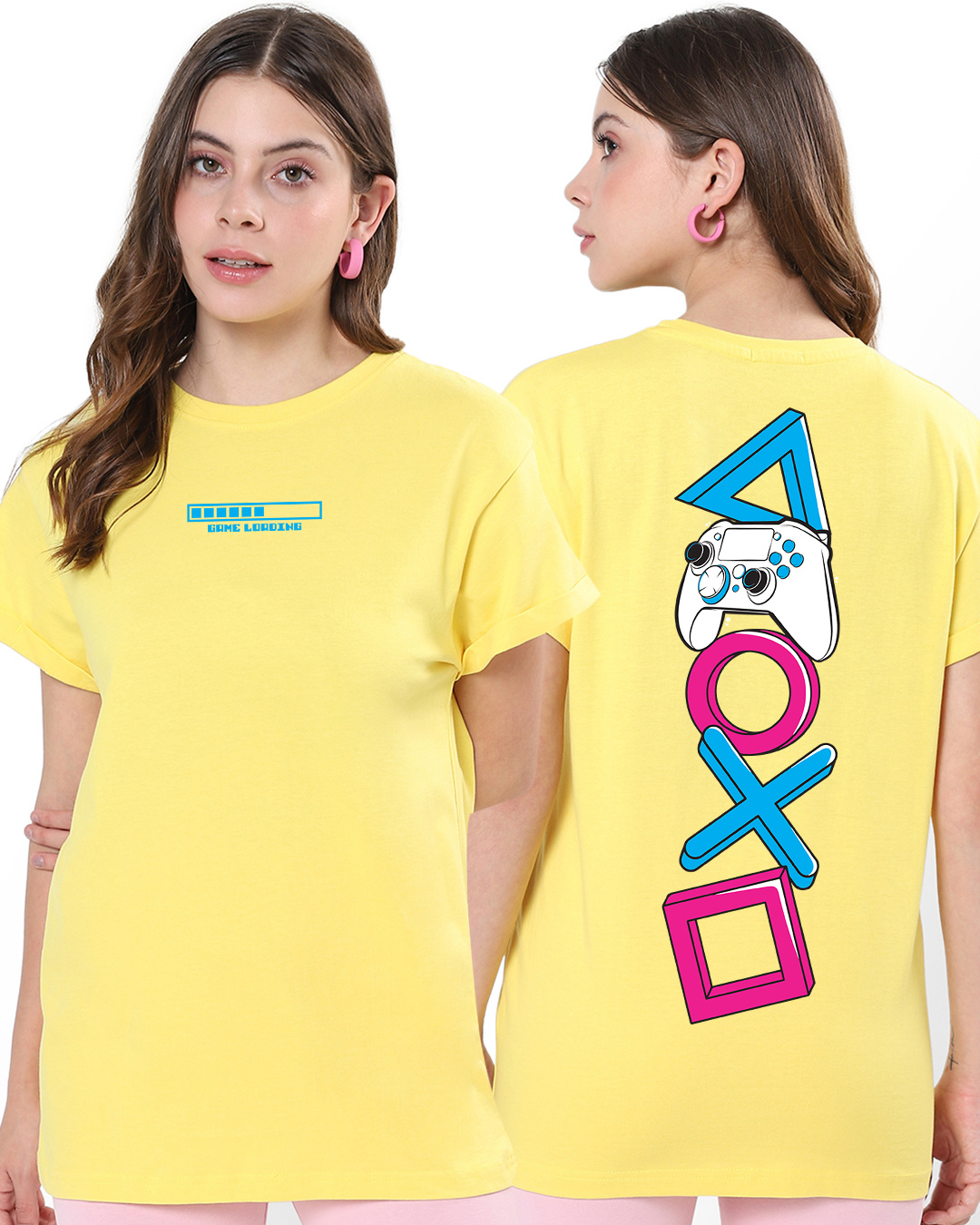 Buy Women's Yellow Gamer Loading Printed Boyfriend T-shirt Online at ...