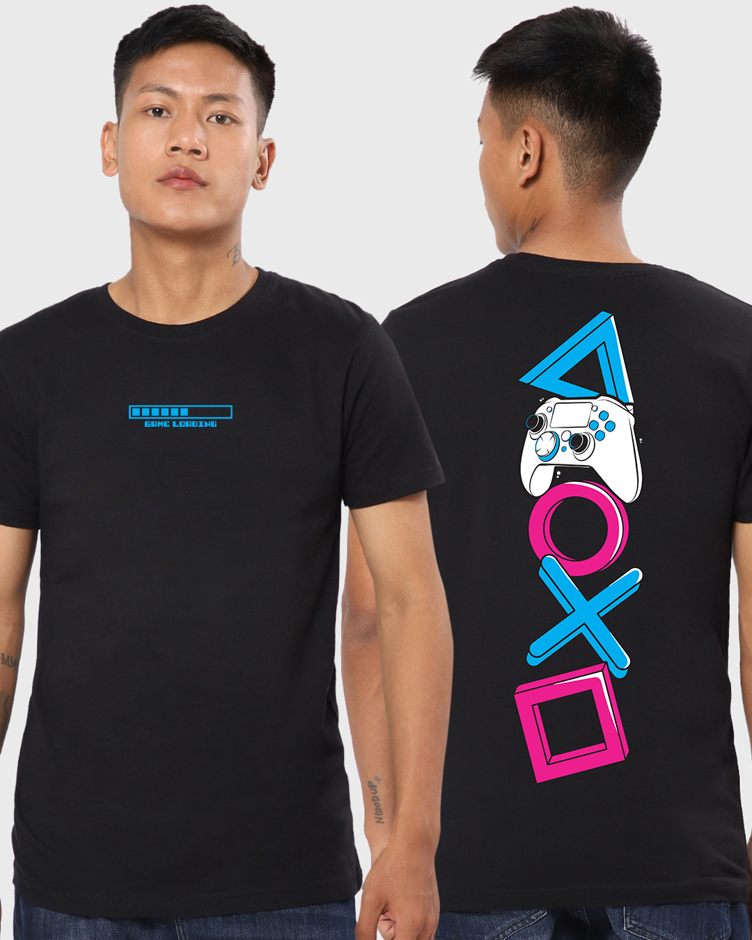 Buy Men's Black Gamer Loading Printed T-shirt Online at Bewakoof