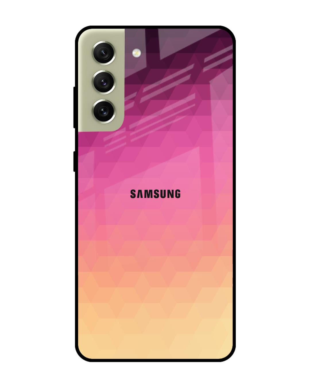 Buy Geometric Pink Diamond Premium Glass Case for Samsung Galaxy S21 FE ...