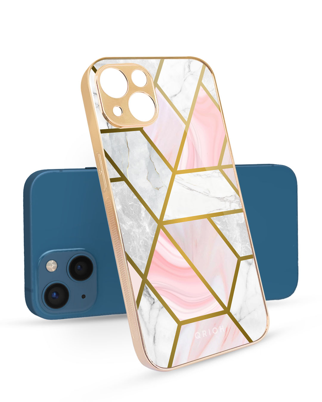 Buy Geometrical Marble Copper Metallic Gold Premium Glass Case for ...
