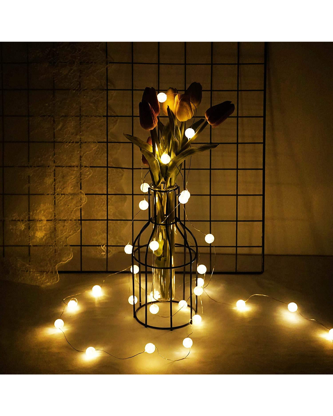Buy Glimmer Lightings Pearly Fairy String Light Battery Powered White ...