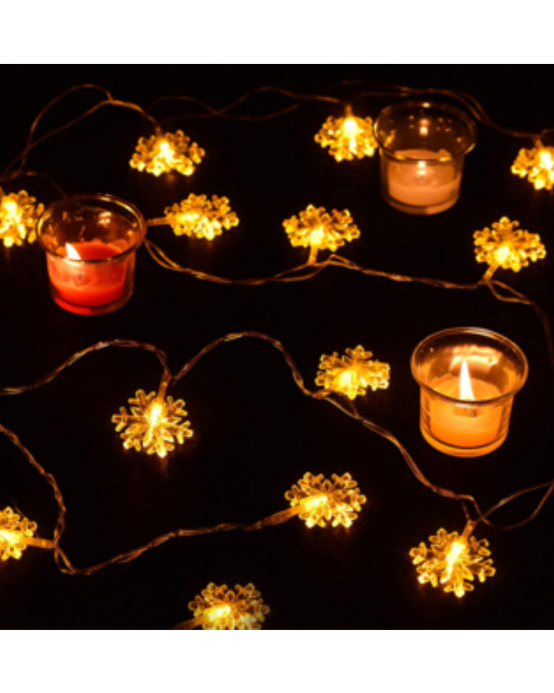 Buy Pack of 2 Small Wonder Snowflake String Light Gold, 4 Meters Online ...