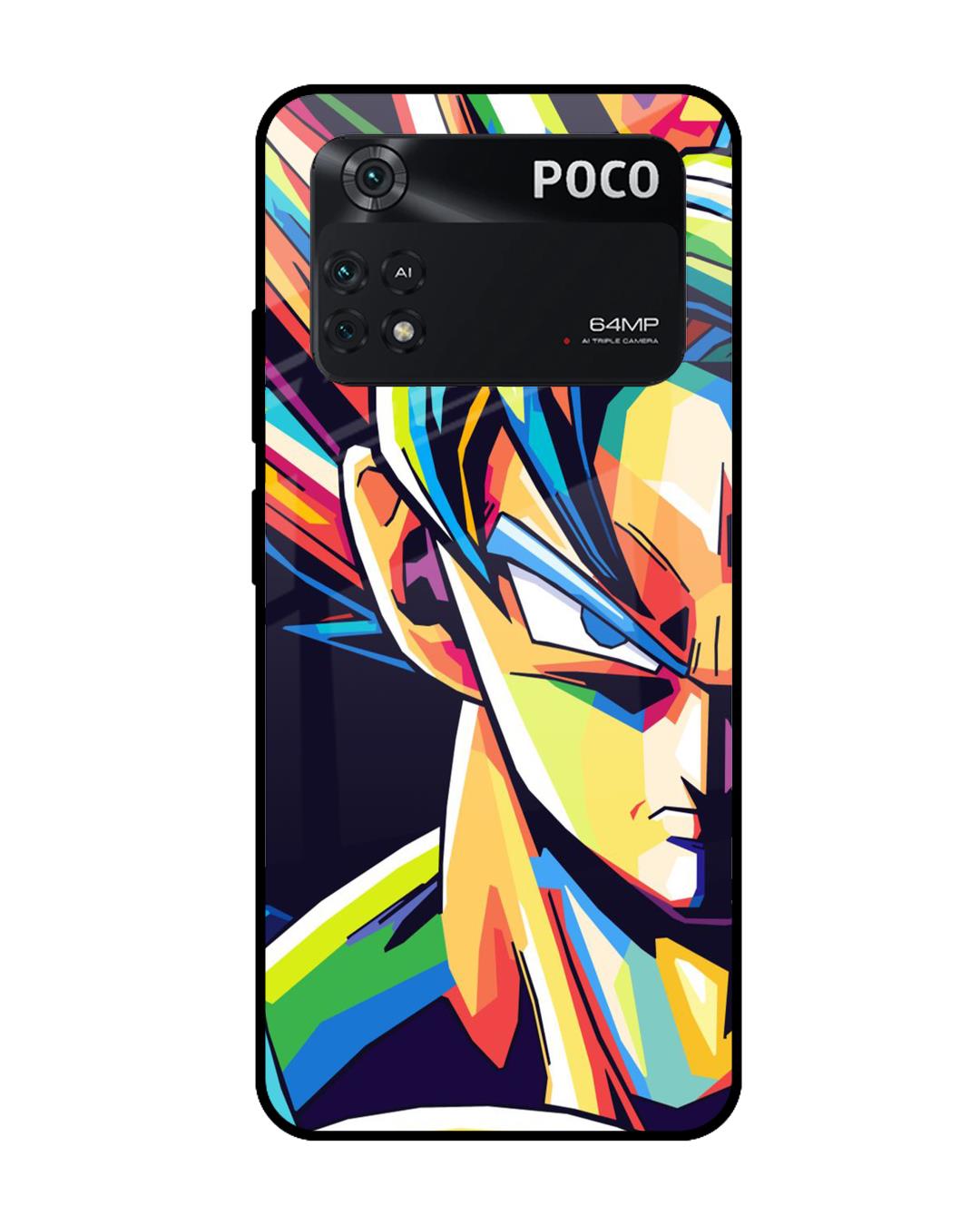 Buy Goku Pop Art Premium Glass Case for Poco M4 Pro(Shock Proof ...