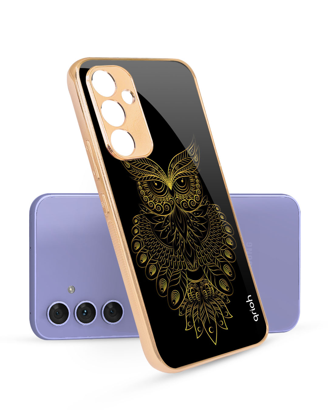 Buy Golden Owl Copper Metallic Gold Premium Glass Case for Samsung ...