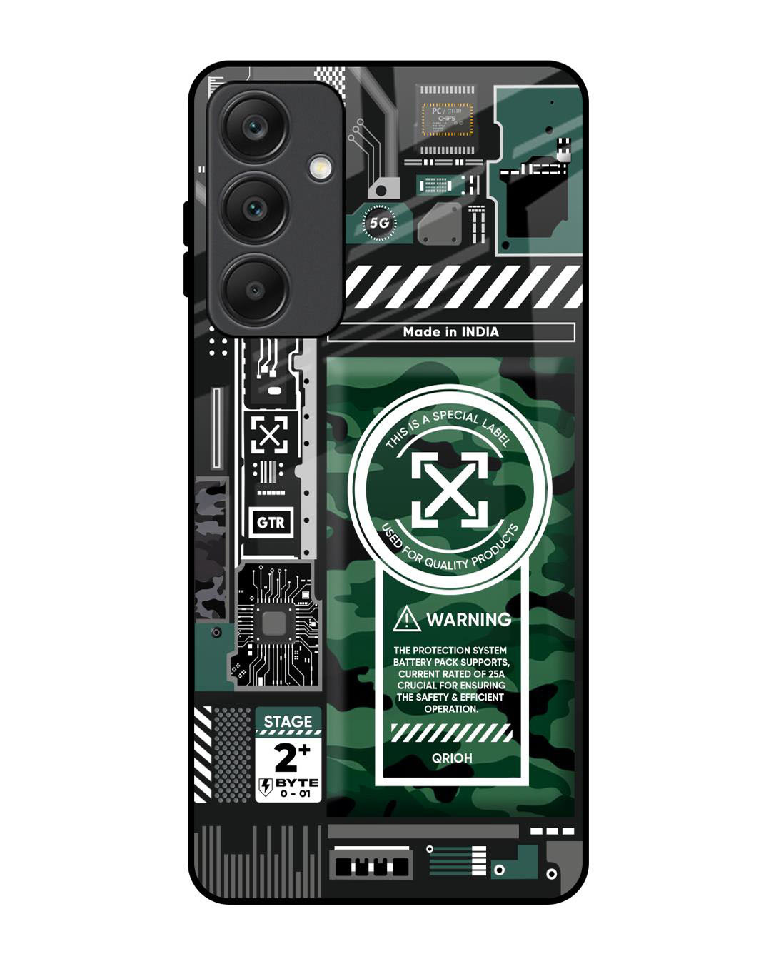 Buy Green Camo Circuit Premium Glass Cover for Samsung Galaxy A25 5G ...