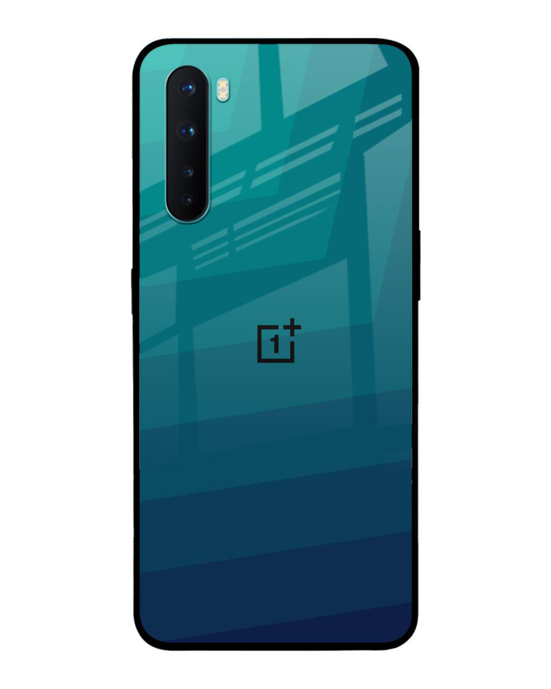 Buy Green Triangle Pattern Premium Glass Case for OnePlus Nord (Shock ...