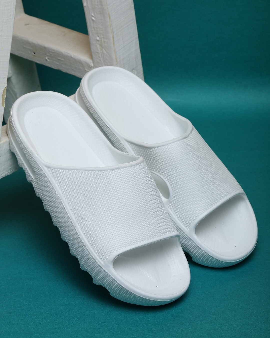 Buy Greentech Men's White Sliders Online in India at Bewakoof
