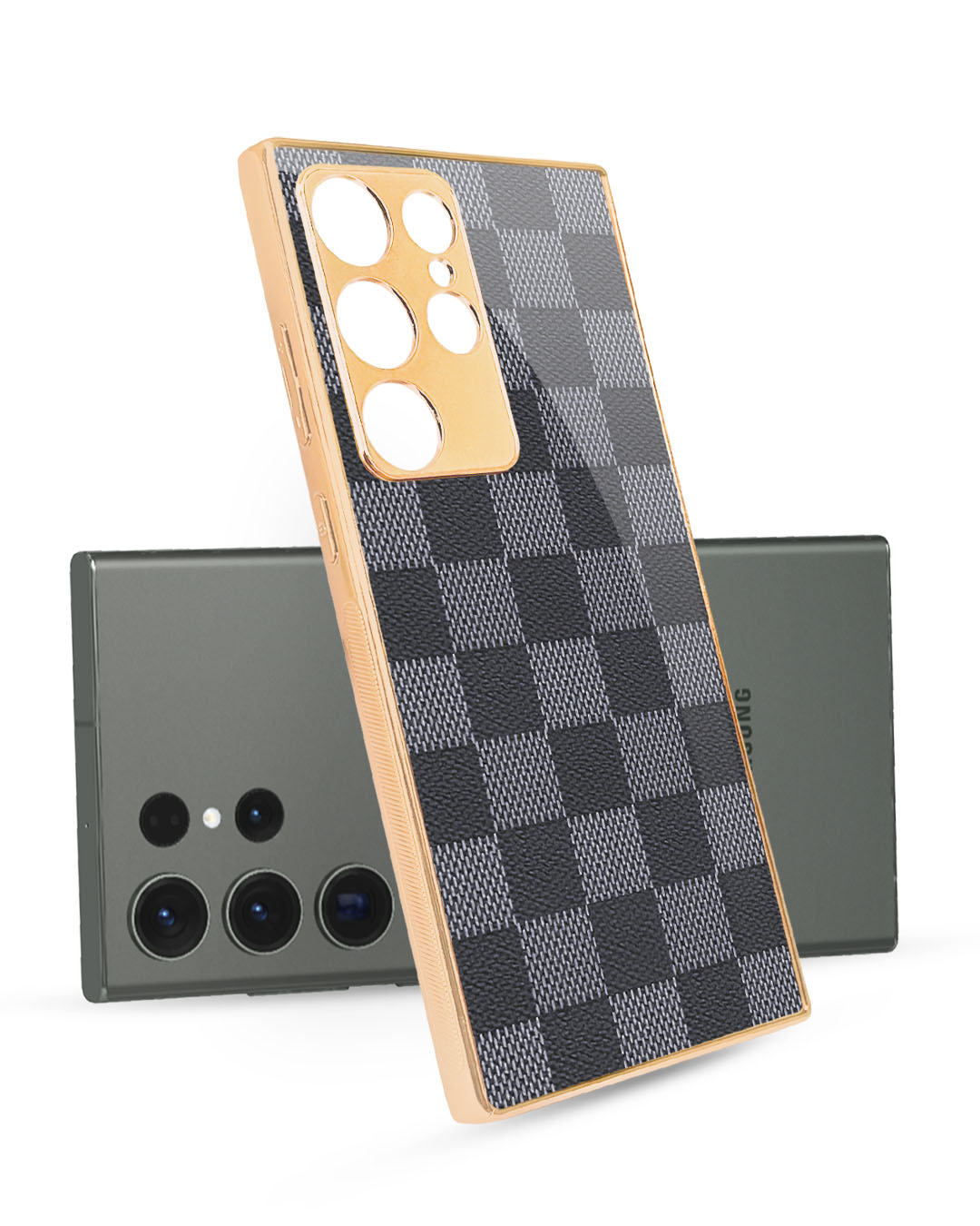 Buy Grey Block Copper Metallic Gold Premium Glass Case for Samsung ...