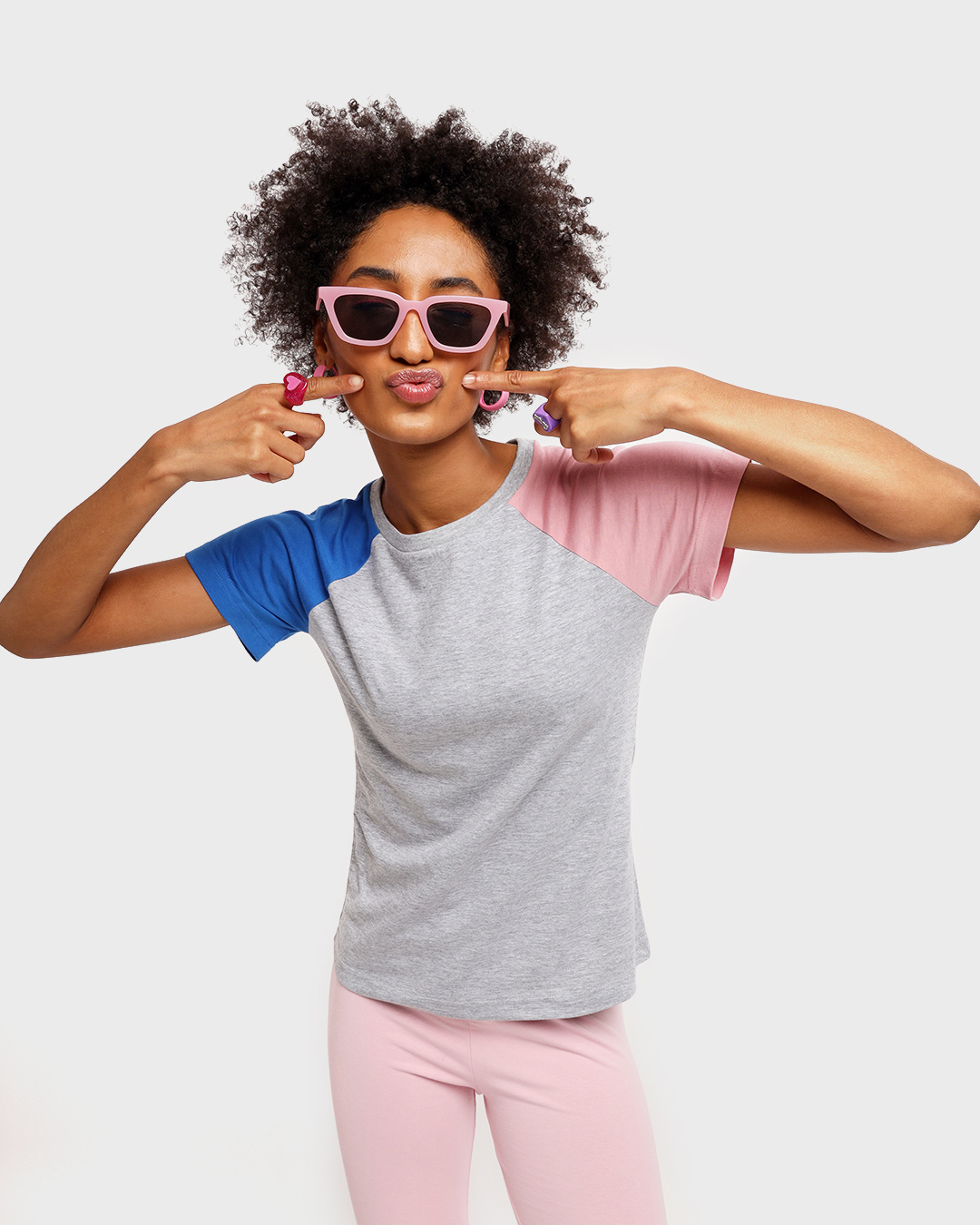 Buy Grey Melange Color Block Raglan T-Shirt Online at Bewakoof