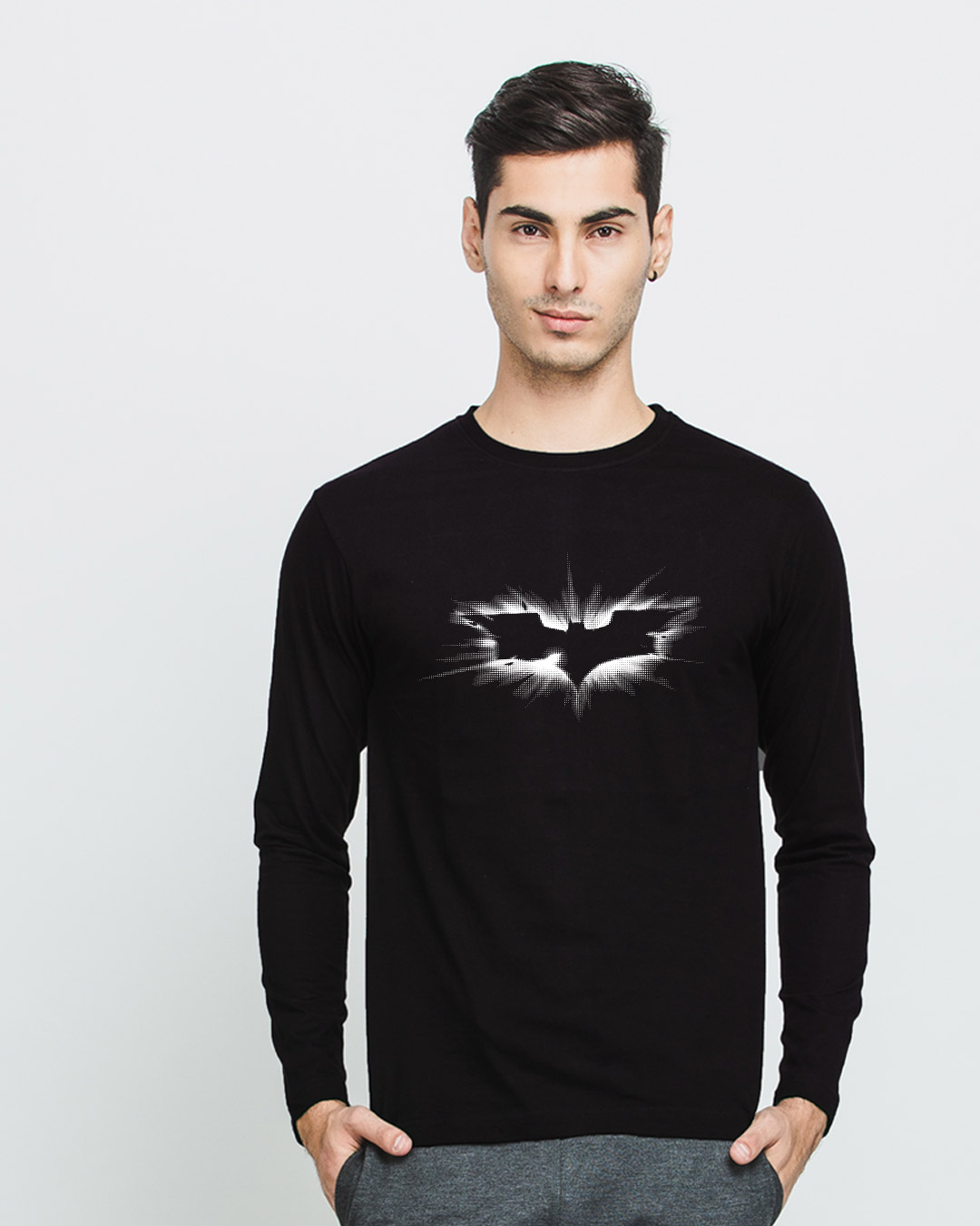 Buy Halftone Batman Full Sleeve T-Shirt (BL) Online at Bewakoof