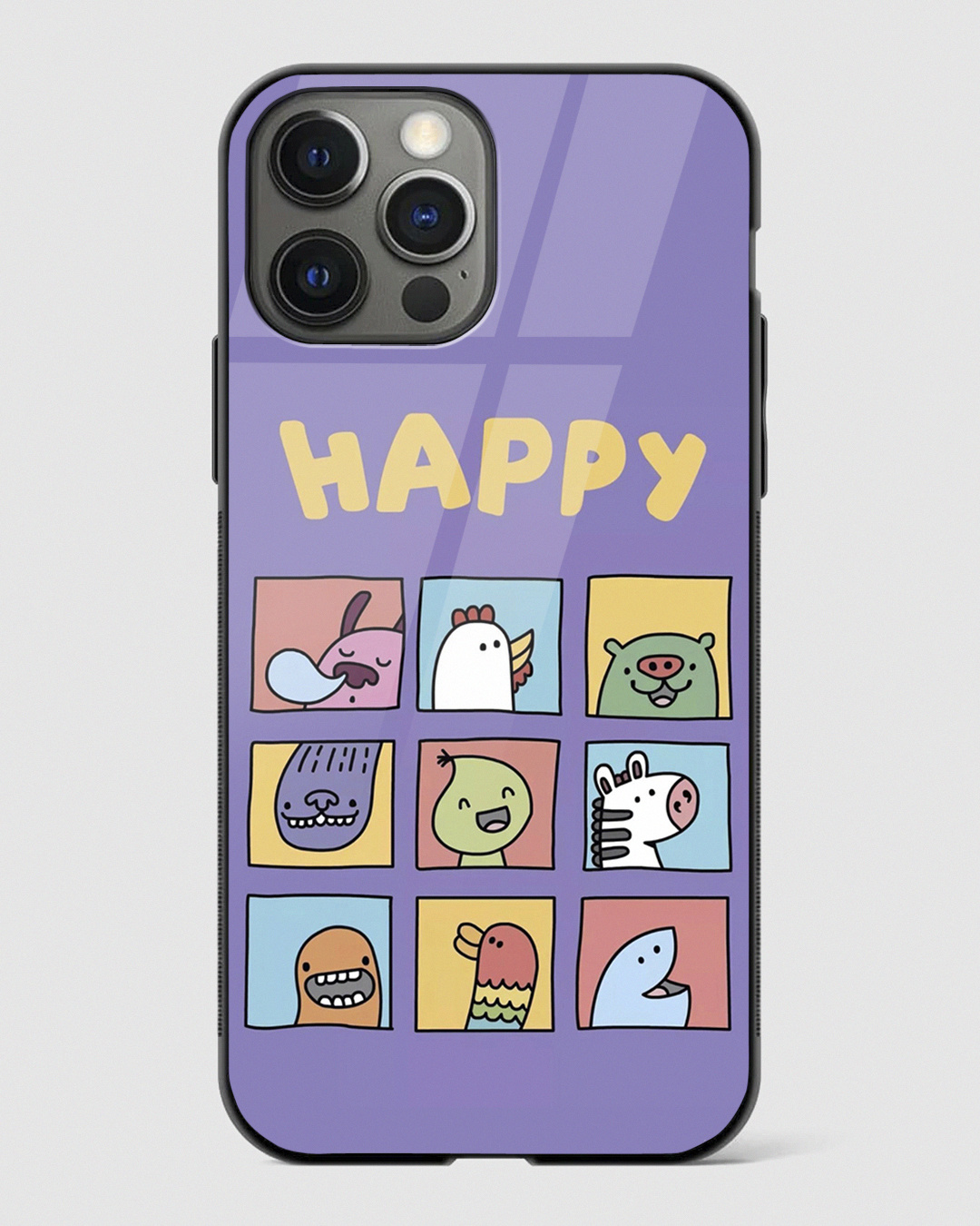 Buy Happy Faces Premium Glass Case for Apple iPhone 15 Pro Max Online ...