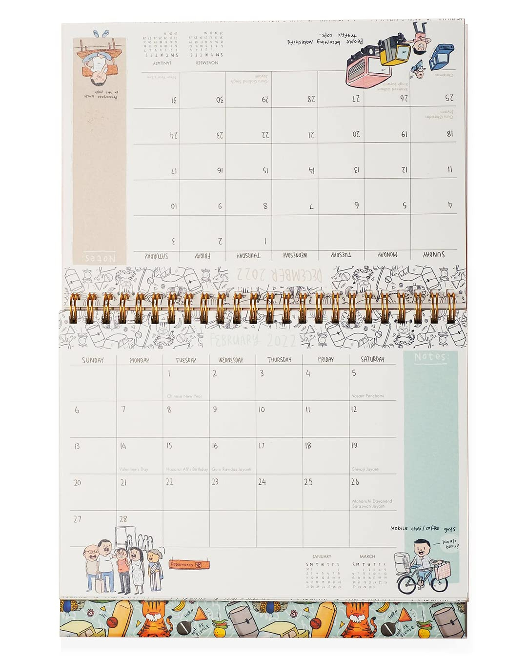 Buy Happy Wagon White Endearing India Desk 2022 Calendar Online in India at Bewakoof