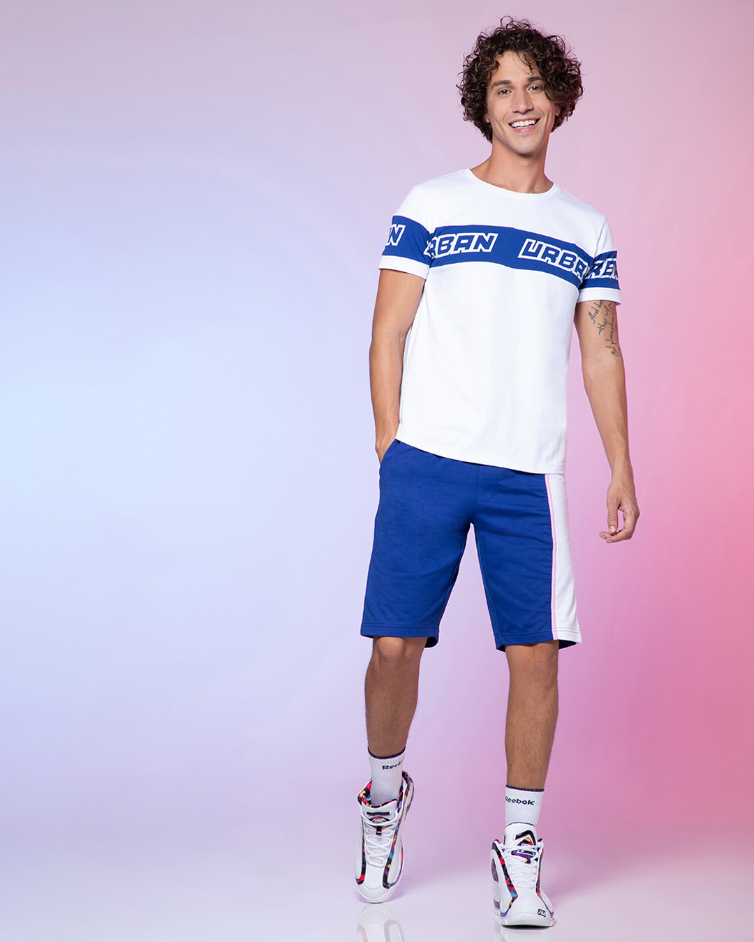 Buy Hashtag Blue Chest Panel Print T-Shirt Online at Bewakoof