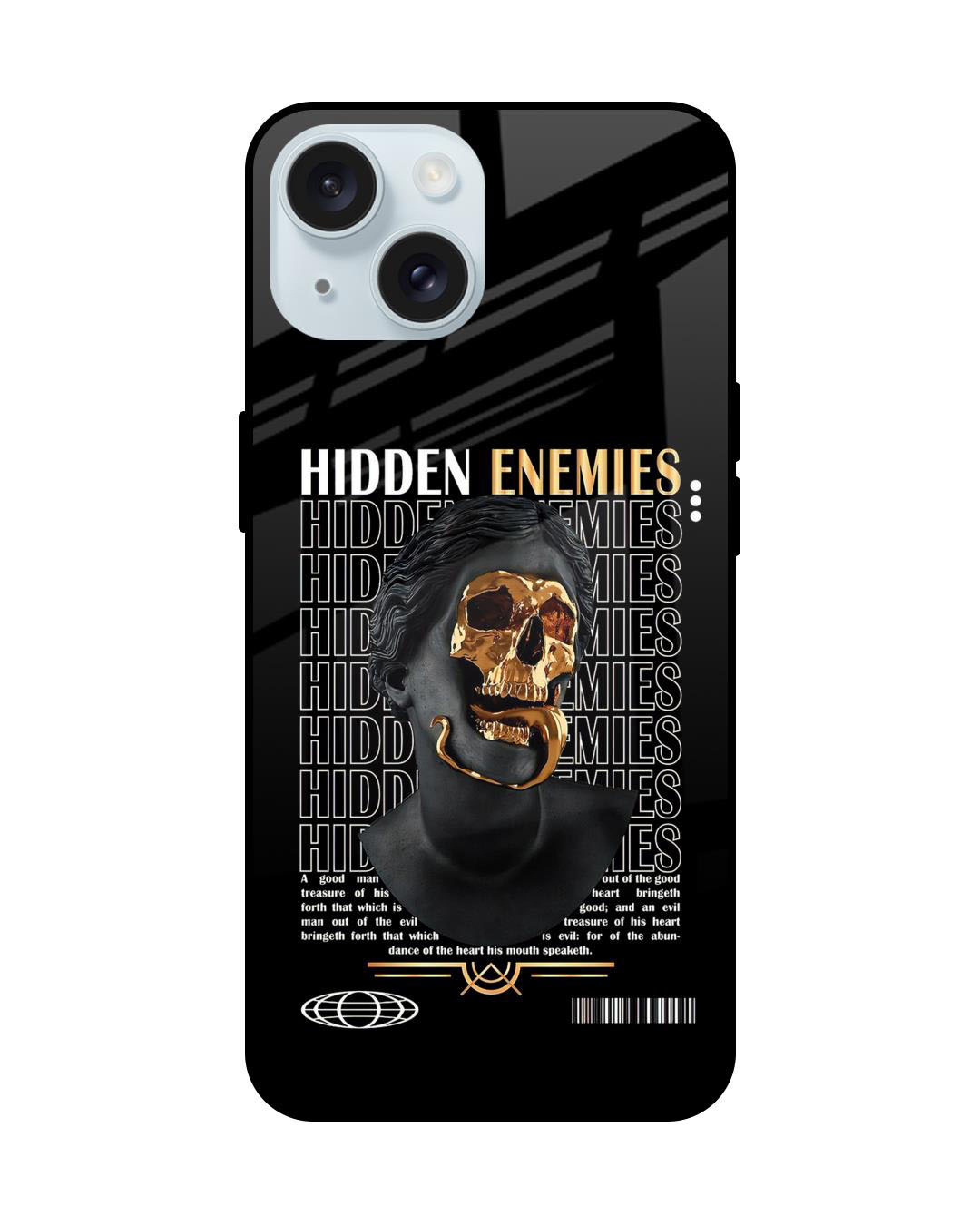 Buy Hidden Enemies Premium Glass Case for Apple iPhone 15 (Shock Proof ...