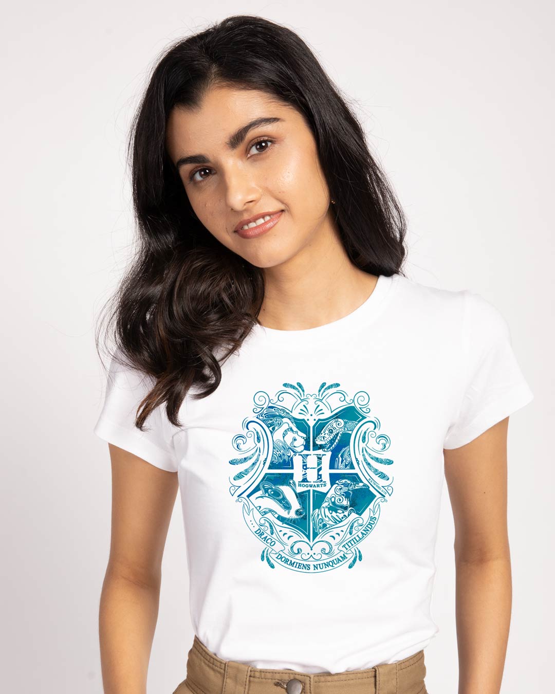 Buy Hogwarts Blue Logo Half Sleeve T-Shirt (HPL) Online at Bewakoof