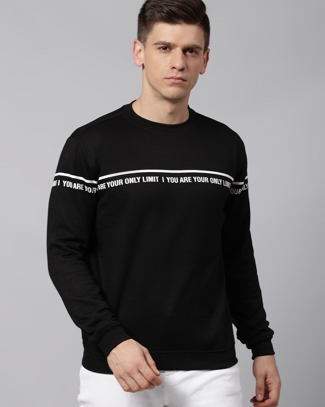 Buy Hubberholme Men's Black Typographic Sweatshirt Online at Bewakoof