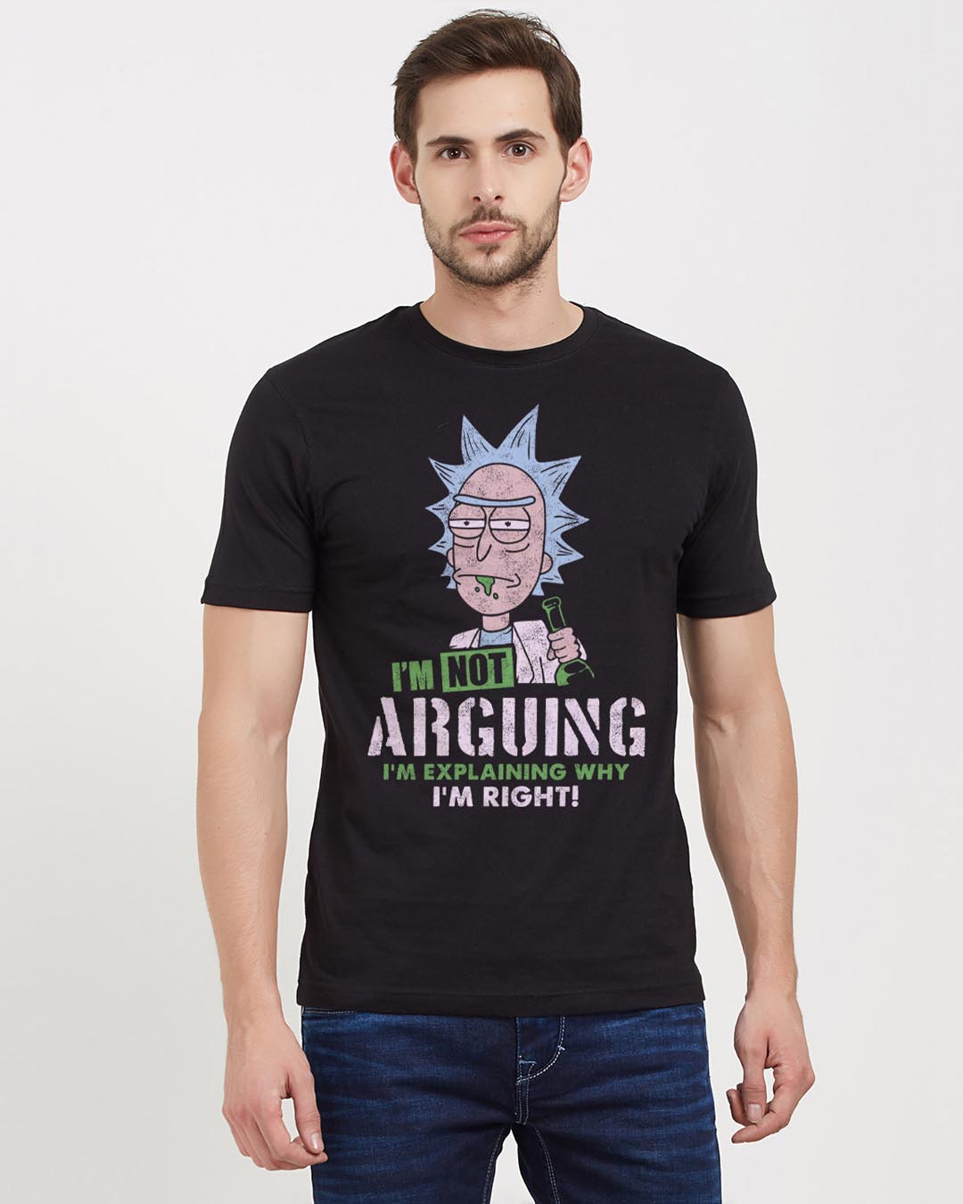 Buy I'm Not Arguing Official Rick And Morty Cotton Half Sleeves T-Shirt ...