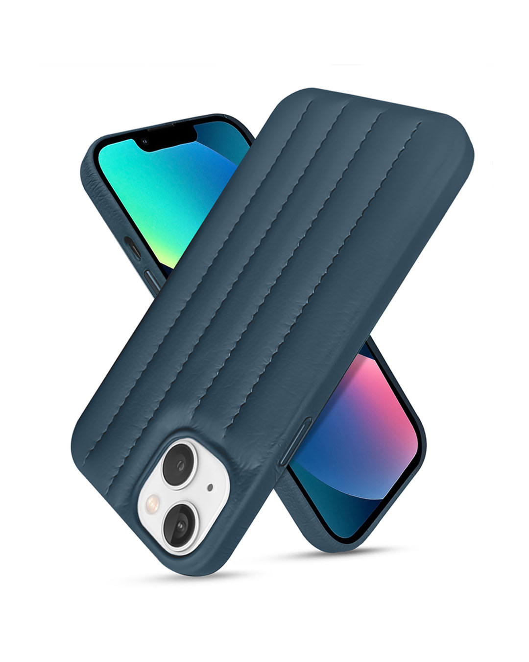 Buy Indigo Blue Stitch Leather Case for Apple iPhone 13 Online in India ...