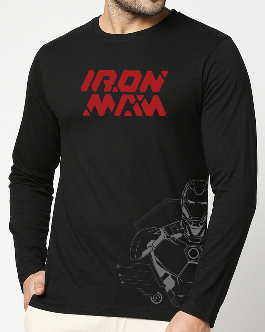 Buy Ironman 2.0 Full Sleeve T-Shirt Black (AVL) Online at Bewakoof