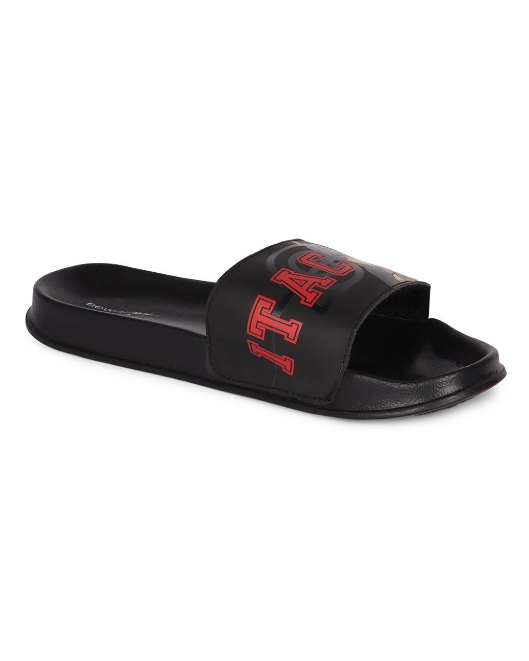 Buy Men's Black Itachi Chibi Printed Sliders Online in India at Bewakoof