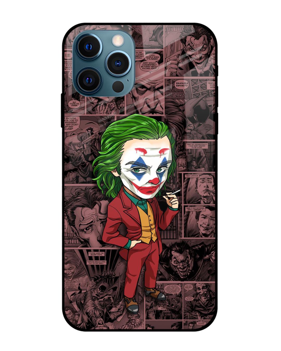 Buy Joker Cartoon Premium Glass Case for Apple iPhone 12 Pro Max (Shock ...