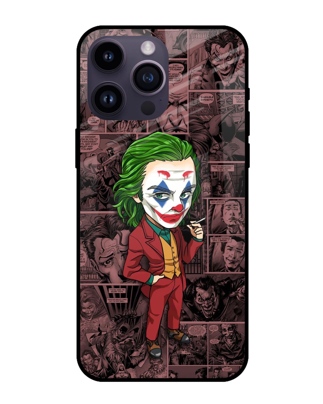Buy Joker Cartoon Premium Glass Case for Apple iPhone 14 Pro Max (Shock ...