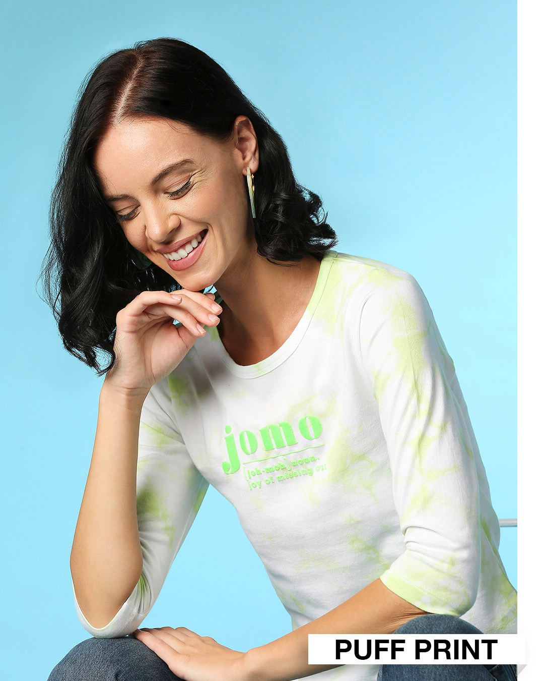 Buy Jomo Women's Printed 3/4 T-shirt Online at Bewakoof