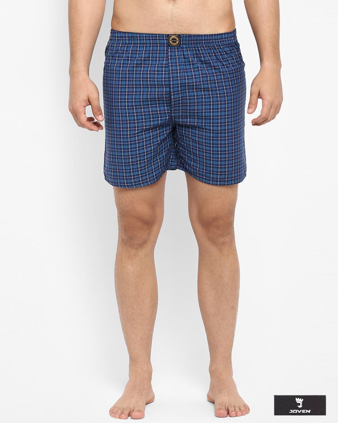 Buy Joven | Blue and White Checked Boxers Online in India at Bewakoof