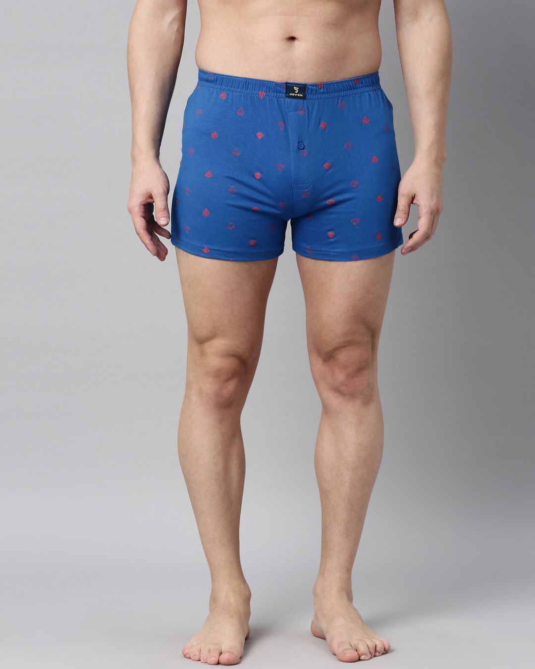 Buy Joven Blue Printed Knitted Men's Boxer Online in India at Bewakoof