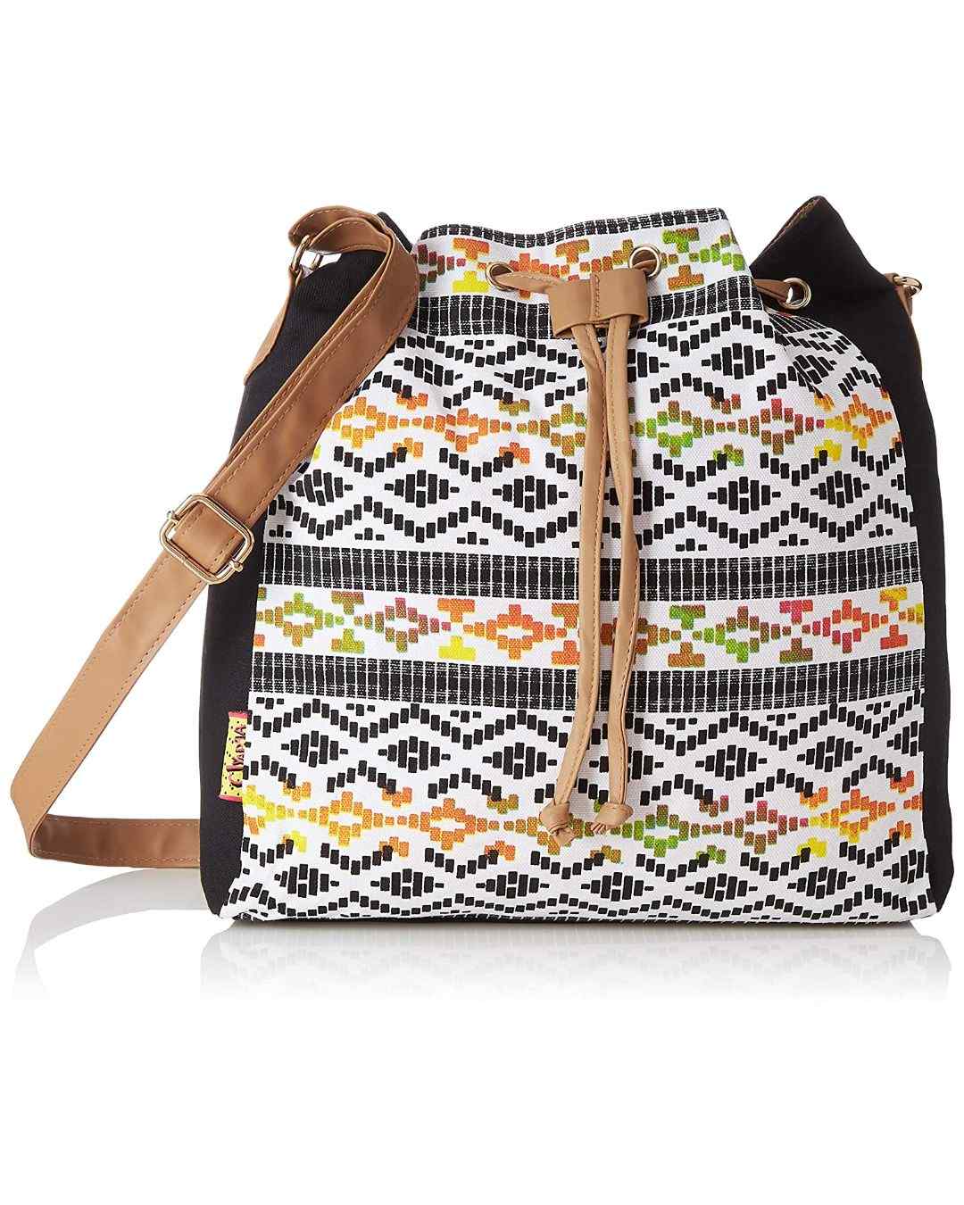 Buy Kanvas Katha Canvas Bucket Drawstring Crossbody Sling Bag Online in ...