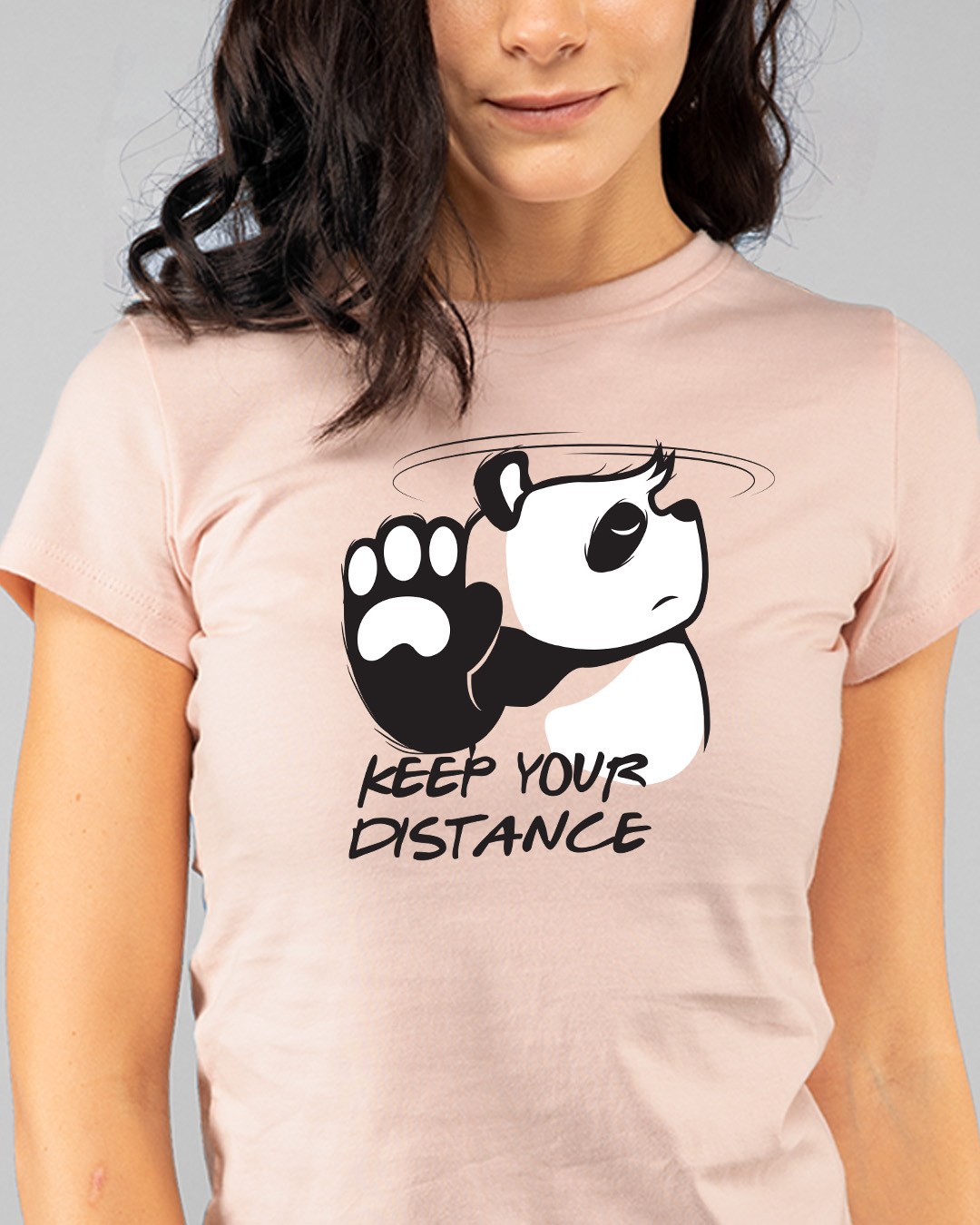 Buy Keep Your Distance Panda Half Sleeve Printed T-shirt Online at Bewakoof