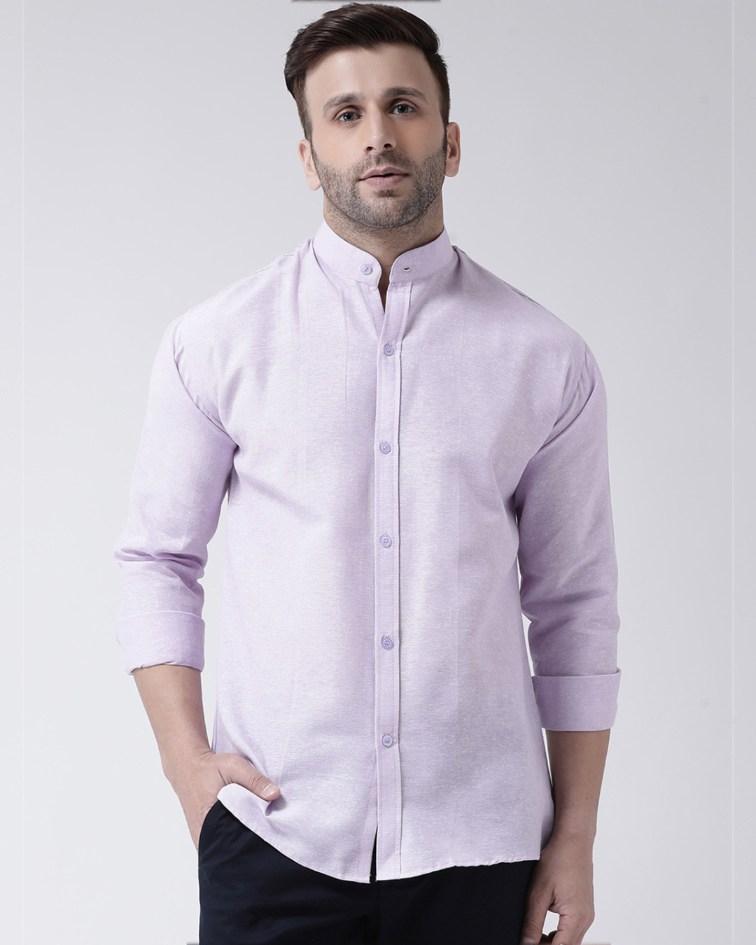 Buy Riag Full Sleeves Cotton Casual Chinese Neck Shirt Online at Bewakoof