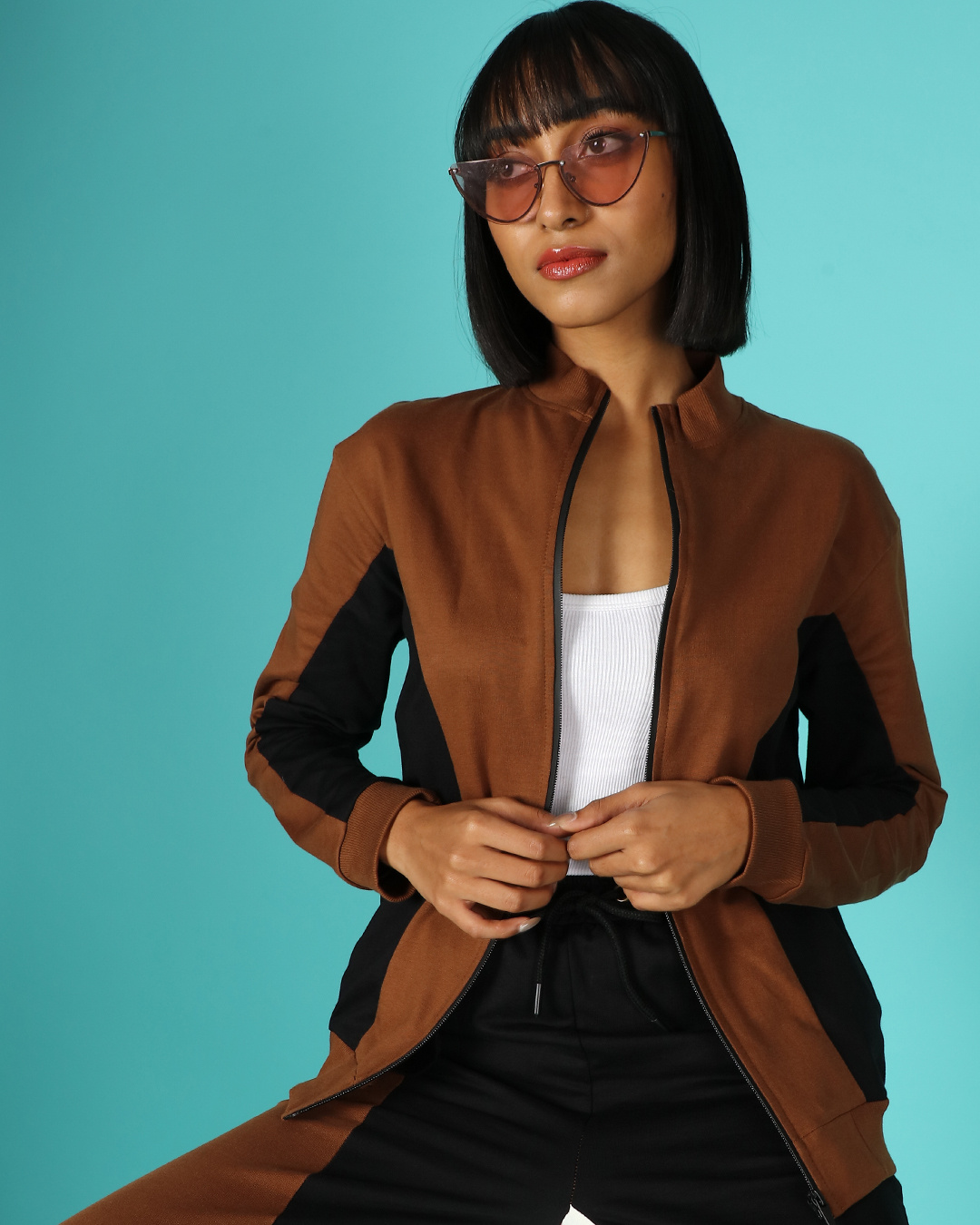 Buy Women's Killer Brown Color Block Jacket Online at Bewakoof