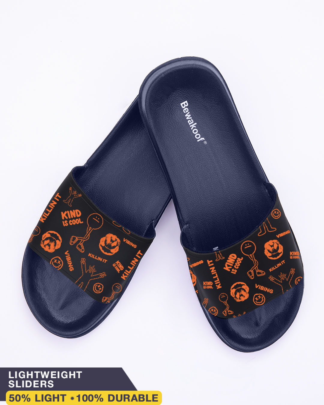 Buy Kind is Cool Men's Printed Sliders Online in India at Bewakoof