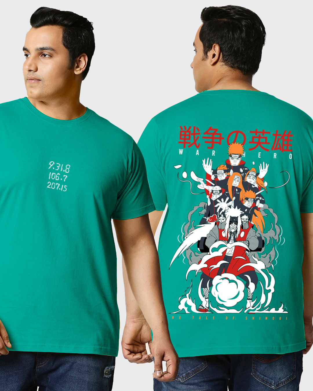 Buy Men's Green Legend Jiraya Graphic Printed Plus Size T-shirt Online ...