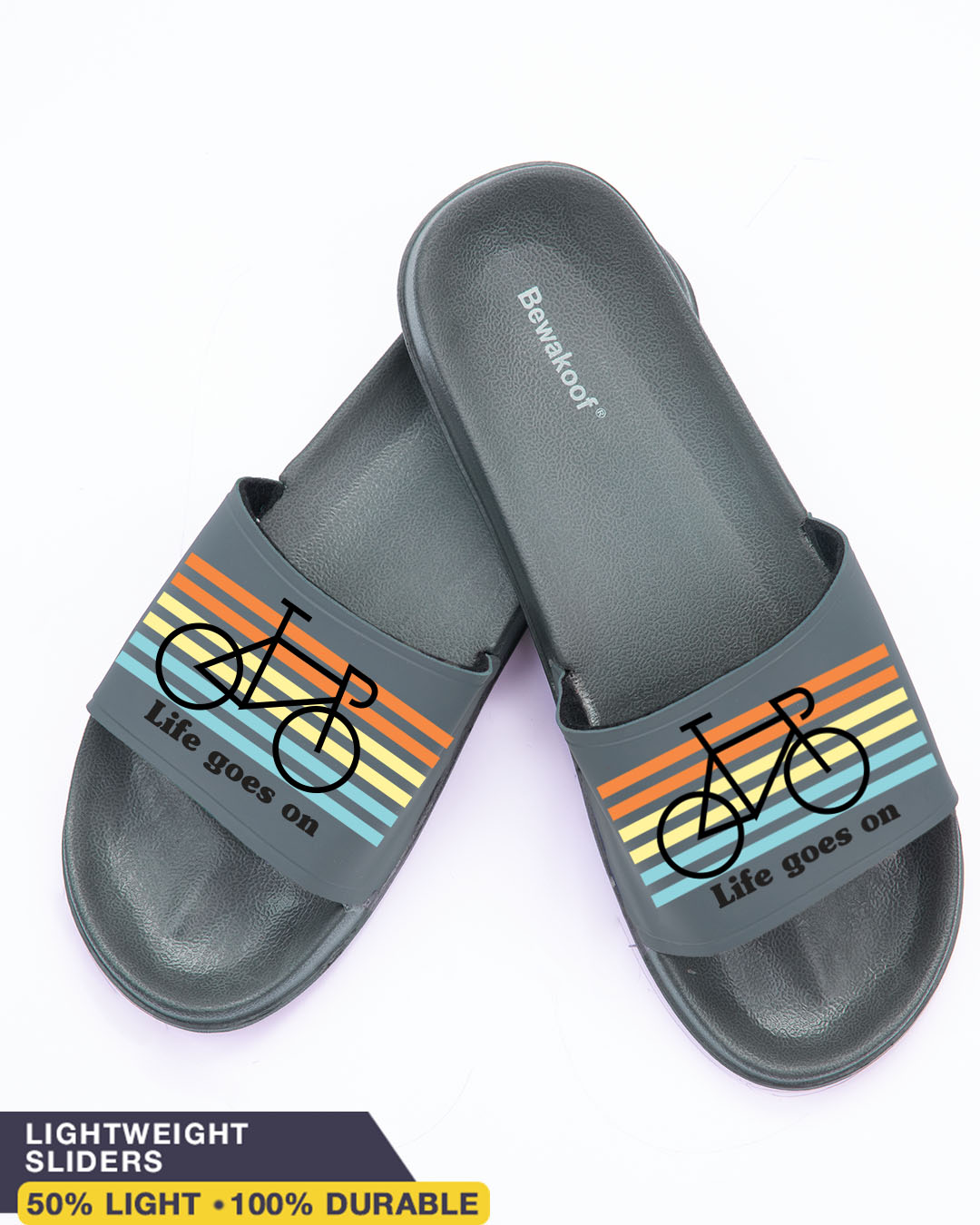 Buy Life Goes On Sliders (Lightweight) Online in India at Bewakoof