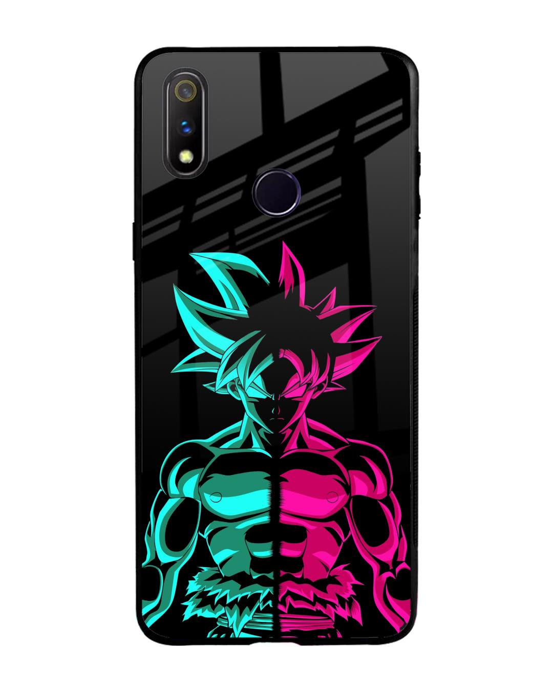 Buy Light On Goku Premium Glass Case for Realme 3 Pro (Shock Proof ...