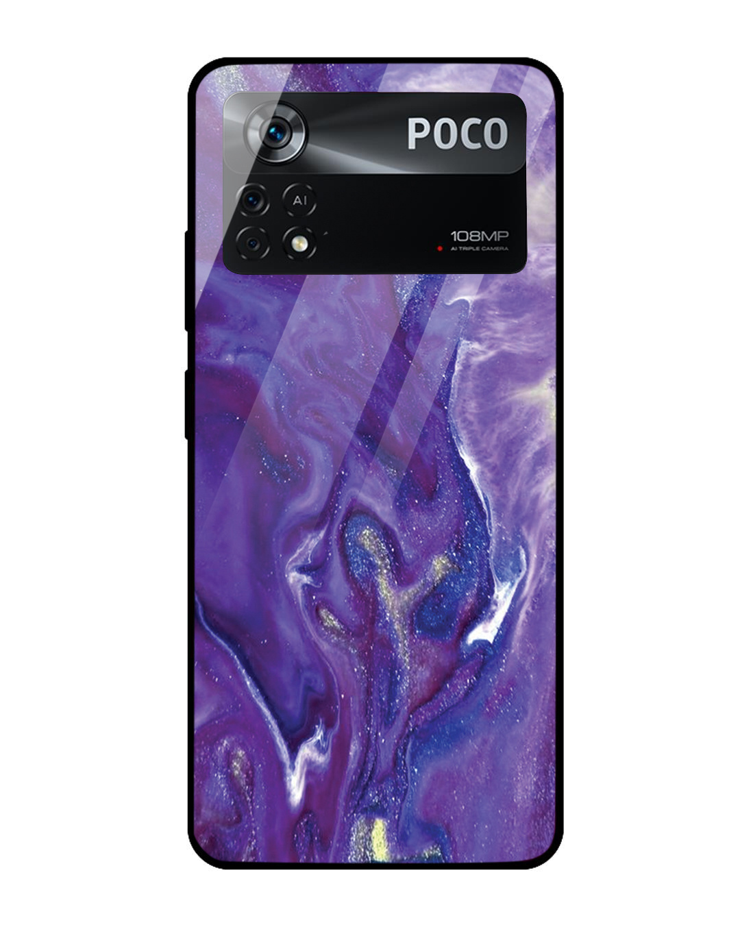 Buy Lilac Resin Texture Premium Glass Cover for Poco X4 Pro 5G Online in India at Bewakoof
