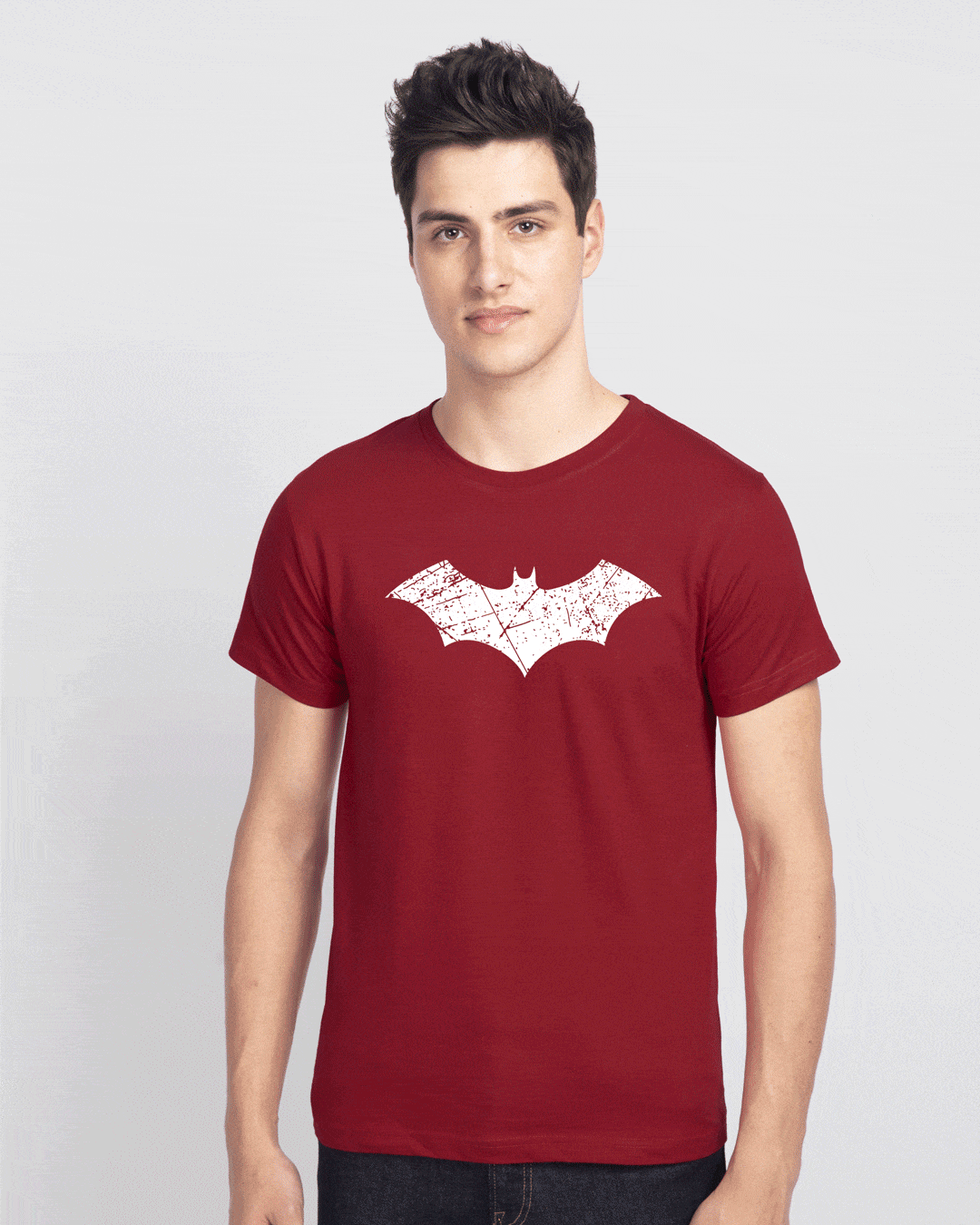 Buy Men's Red Logo Batman Glow in Dark Graphic Printed T-shirt Online ...