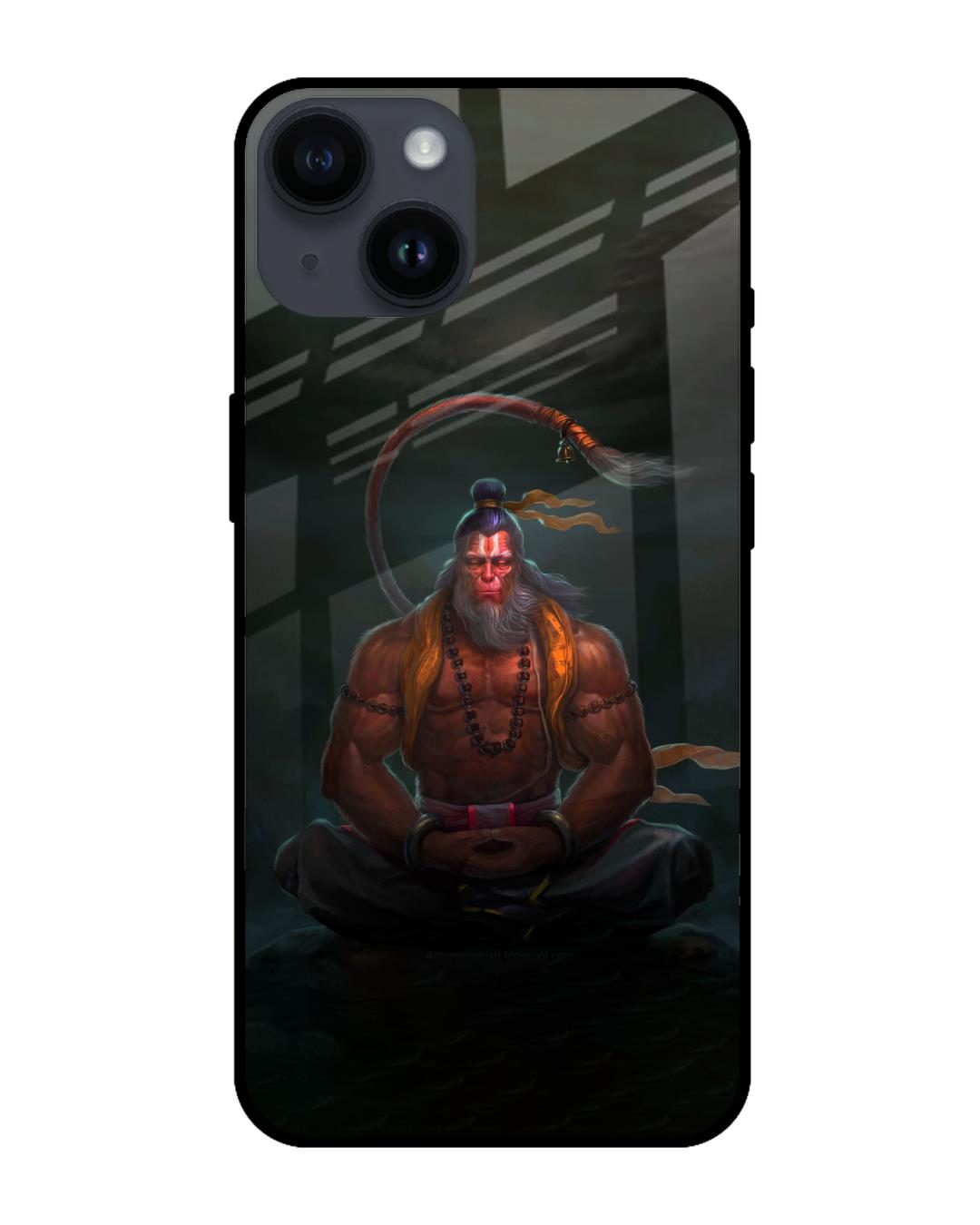 Buy Lord Hanuman Animated Premium Glass Case for Apple iPhone 14 (Shock ...
