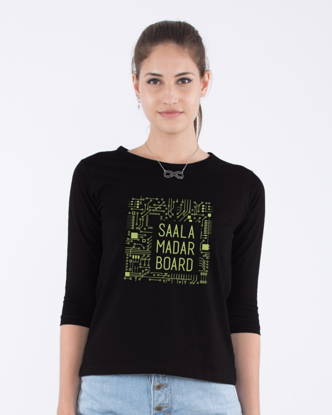 Buy Madar Board Round Neck 3/4th Sleeve T-Shirt Online at Bewakoof
