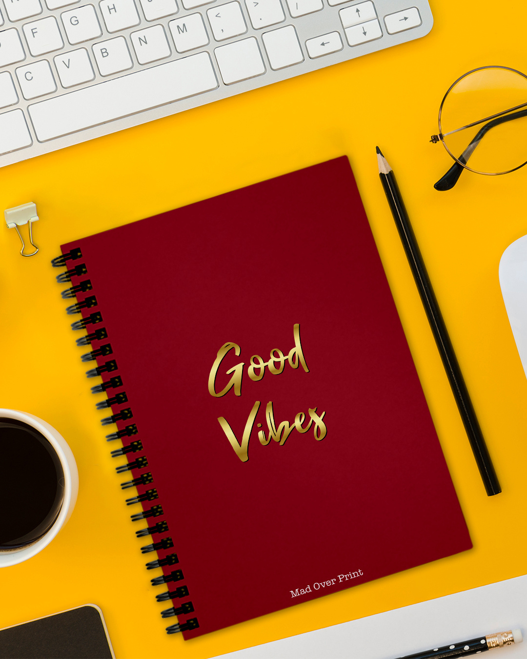 Buy Maroon Good Vibes Notepad (50 Pages) Online in India at Bewakoof