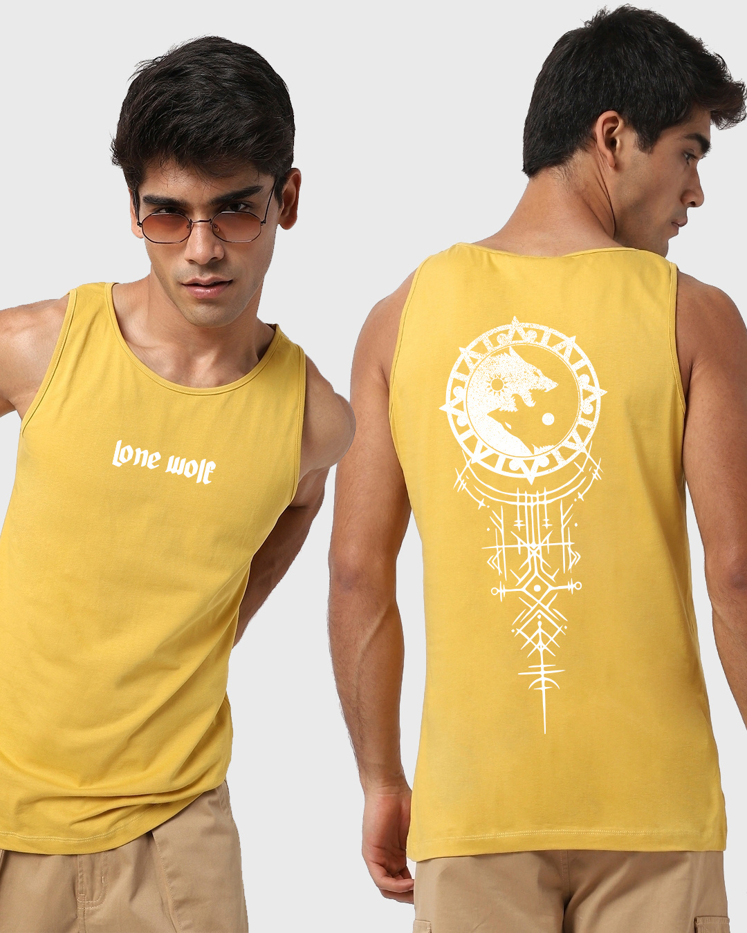 Buy Men's Yellow Alpha Graphic Printed Vest for Men yellow Online at ...