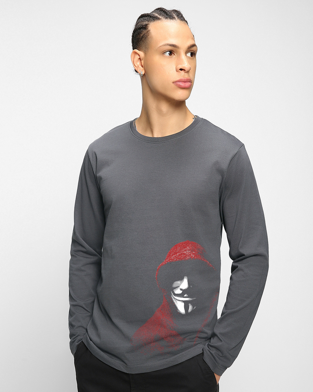 Buy Men's Grey Anonymous Graphic Printed T-shirt Online at Bewakoof