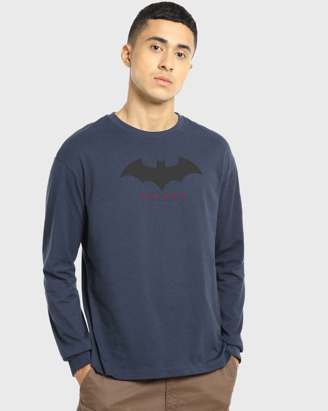 Buy Men's Blue Batman Graphic Printed Oversized T-shirt Online at Bewakoof