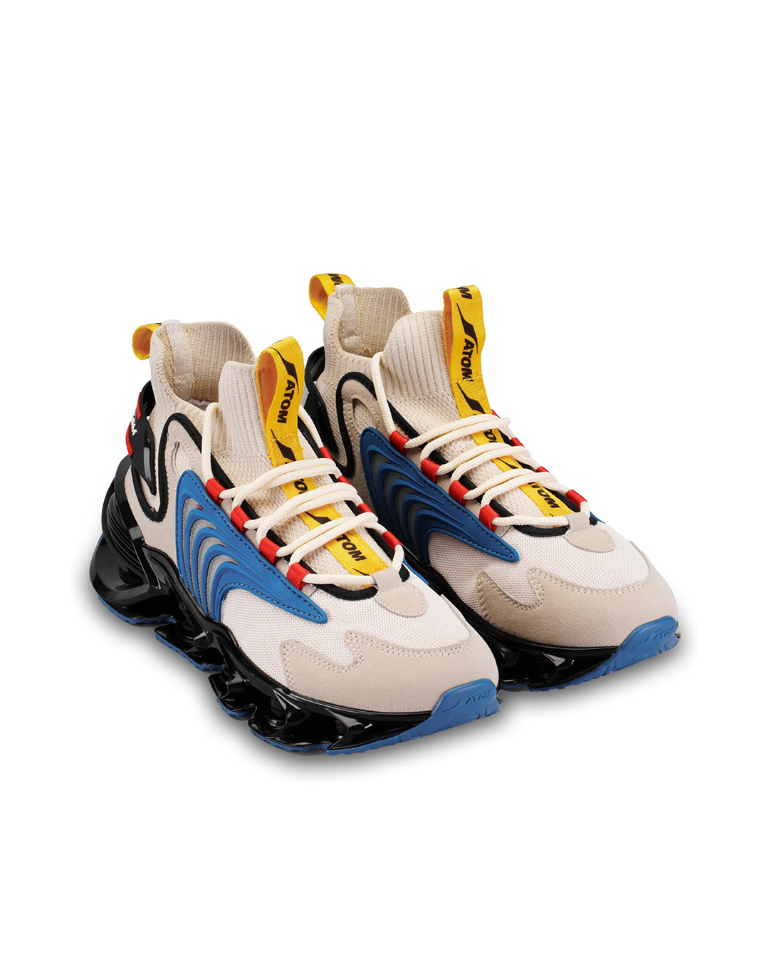 Buy Men's Beige & Black Spring Edge Alpha 1 High-Top Sneakers Online in ...