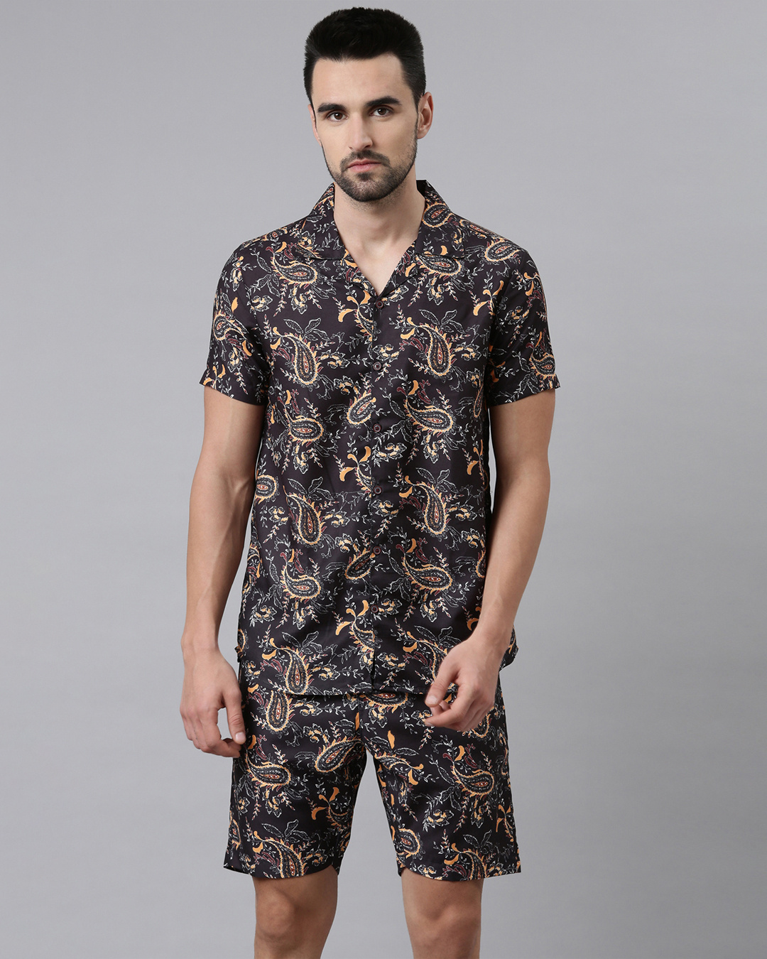 Buy Men Black All Over Printed Co-ord Set Online in India at Bewakoof
