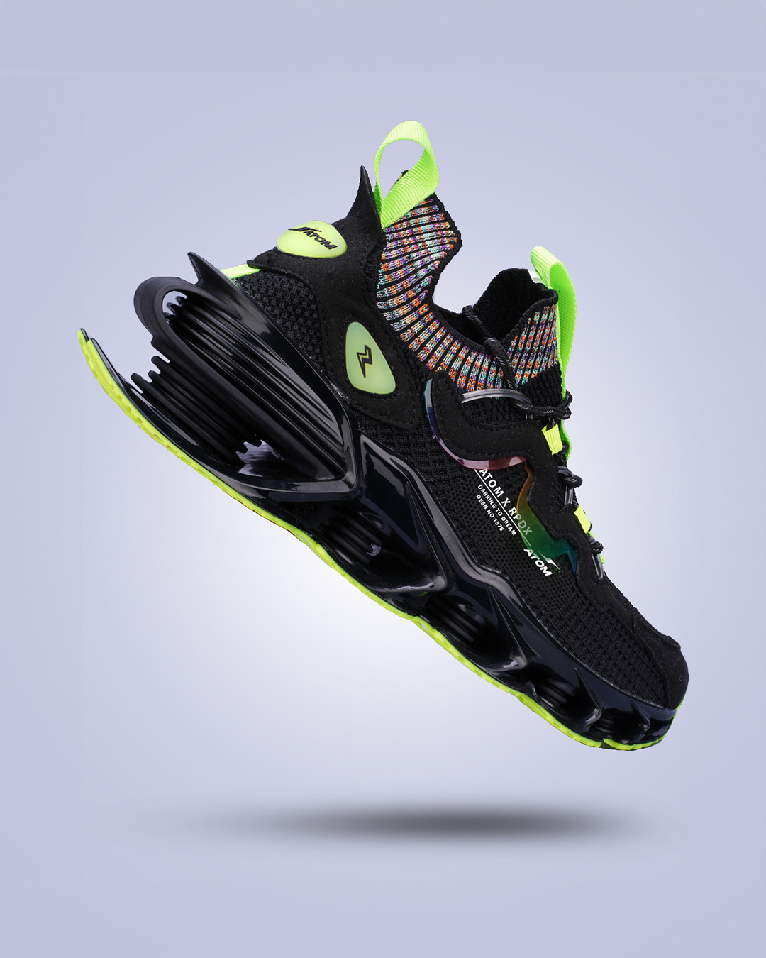 Buy Men's Black & Green Spring Edge Alpha 1 Mid-Top Sneakers Online in ...