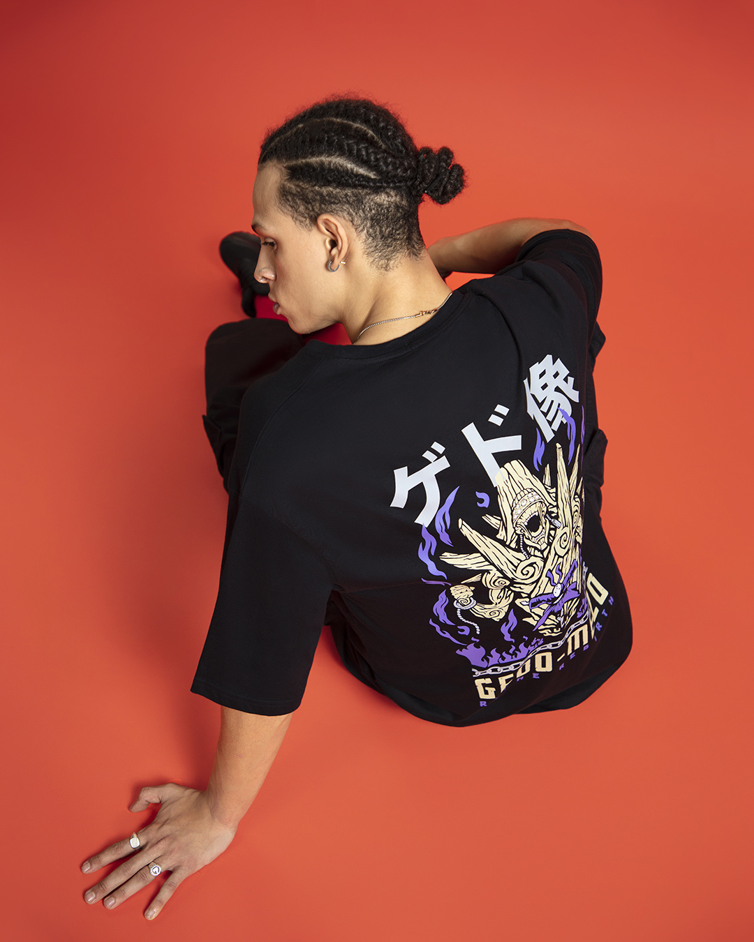 Buy Men's Black Obito X Gedo Mezo Graphic Printed Oversized T-shirt ...